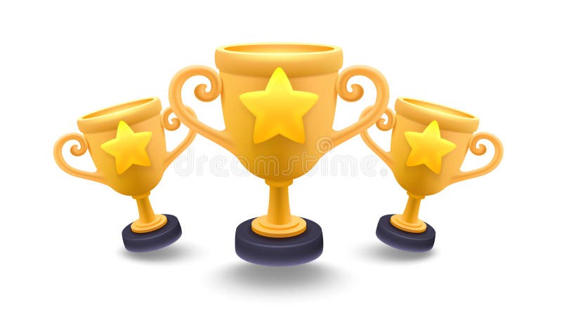 Winner Cup, Gold with Star on White Background. Vector Illustration ...