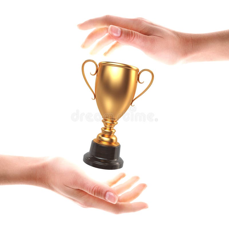 Winner cup in hands. stock photo. Image of golden, human - 48194704