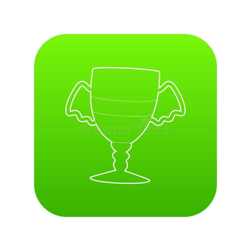 Winner Cup Icon Green Vector Stock Vector - Illustration of honor ...