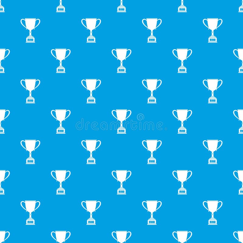 Winner Cup Pattern Vector Seamless Blue Stock Vector - Illustration of ...