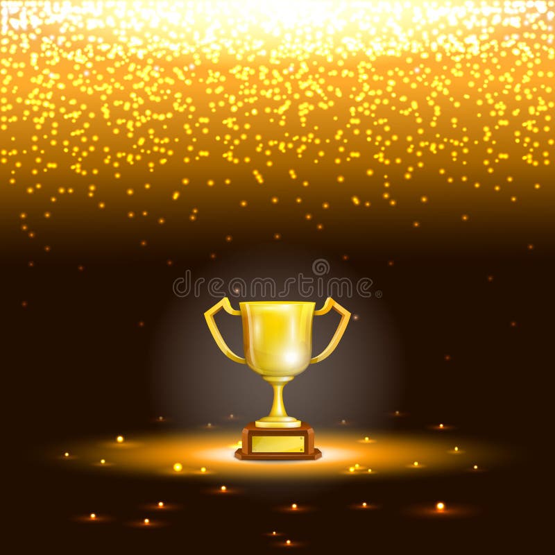 Winner Cup with Spark Rain. Stock Vector - Illustration of goblet ...
