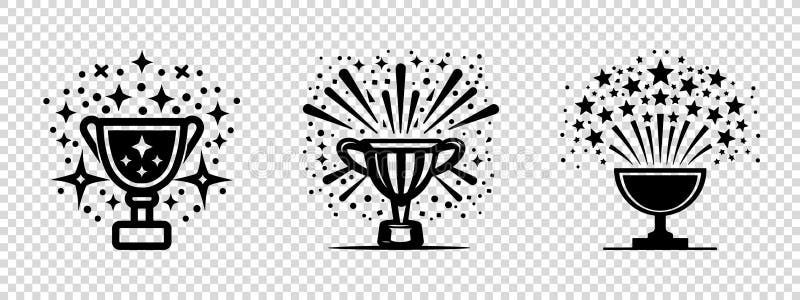 Winner Cup Trophy Icon Set - Vector Illustrations Isolated on ...