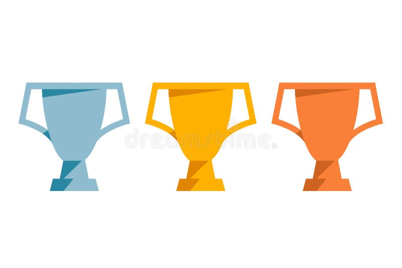 Winner Cups in Flat Style. Design Element for Logo, Label, Sign, Banner ...