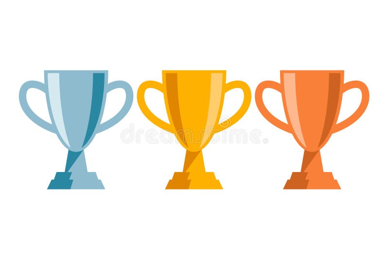 Winner Cups in Flat Style. Design Element for Logo, Label, Sign, Banner ...