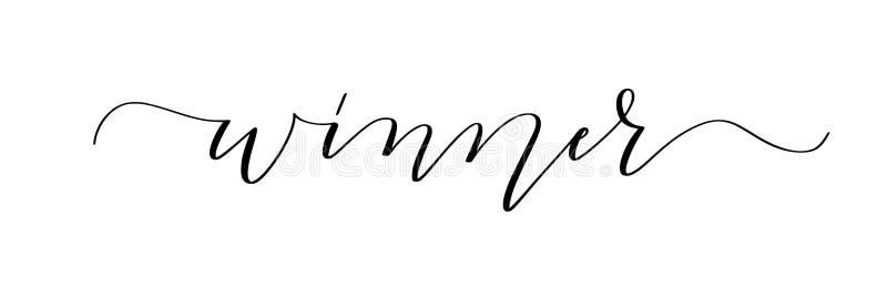 Winner Cute Hand-written Word Design for Posters and Stories Stock ...