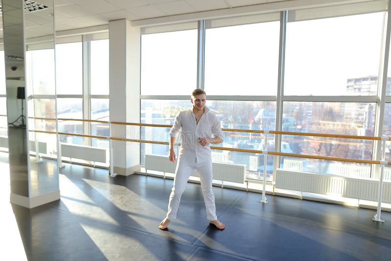 Winner of Dancing Competition Training at Gym Studio . Stock Photo ...