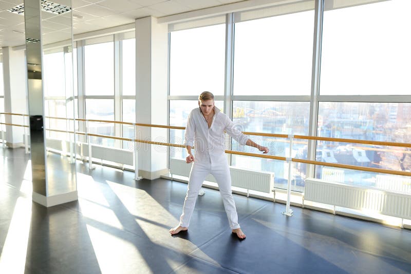 Winner of Dancing Competition Training at Gym Studio . Stock Photo ...