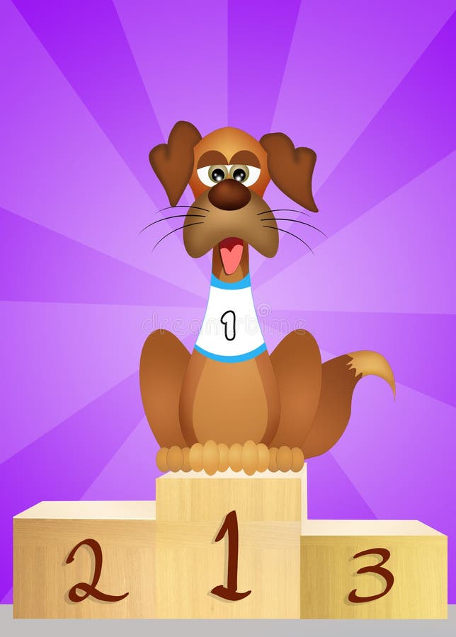 Winner dog stock illustration. Illustration of friends - 87501869