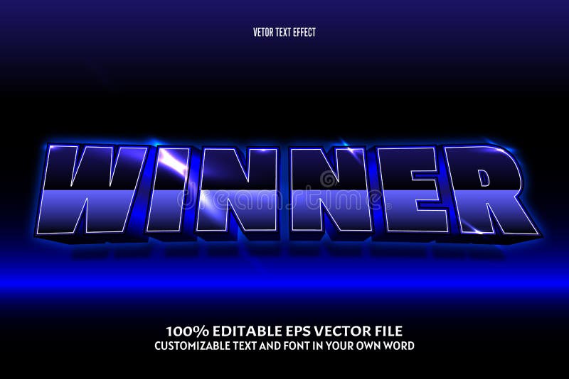 Winner Editable Text Effect 3 Dimension Emboss Modern Style Stock ...