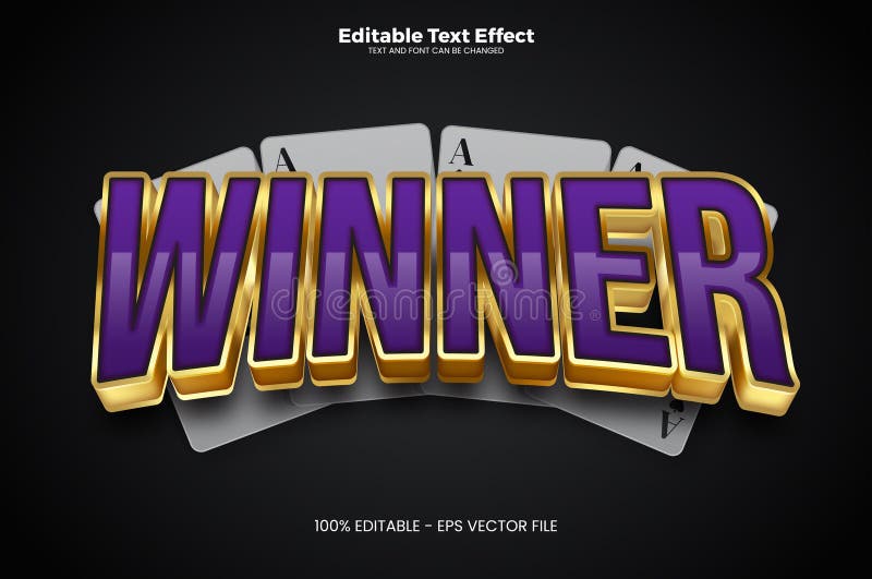 Winner Editable Text Effect in Modern Trend Style Stock Vector ...