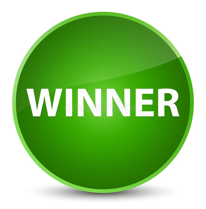 Winner Elegant Green Round Button Stock Illustration - Illustration of ...