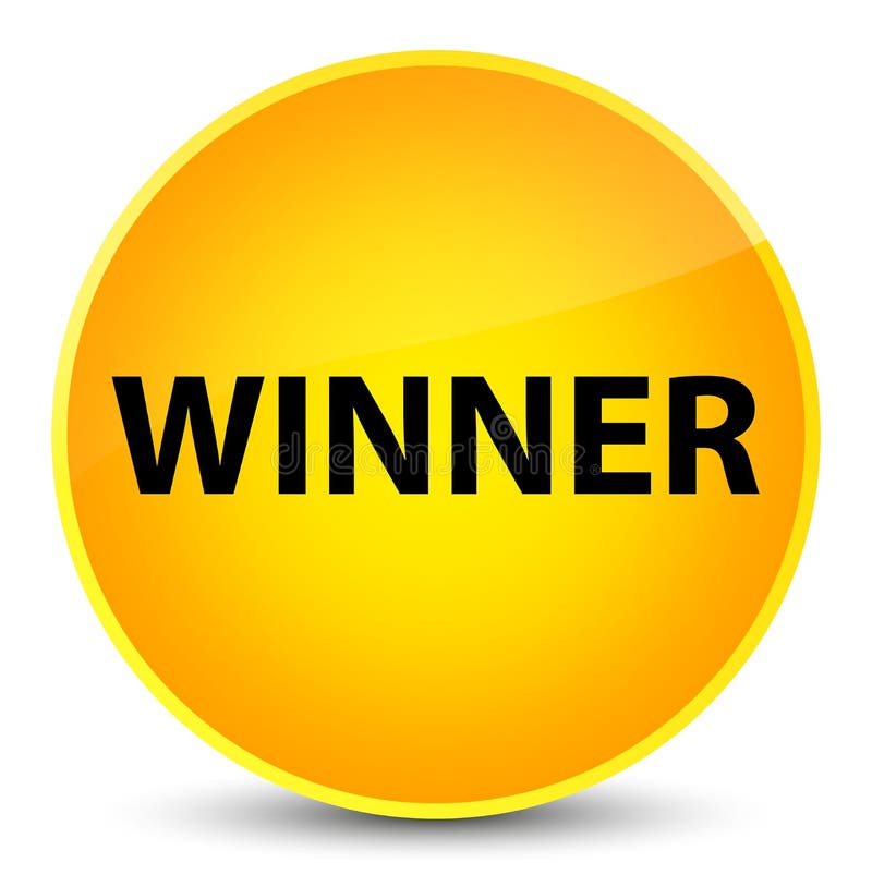 Winner Elegant Yellow Round Button Stock Illustration - Illustration of ...