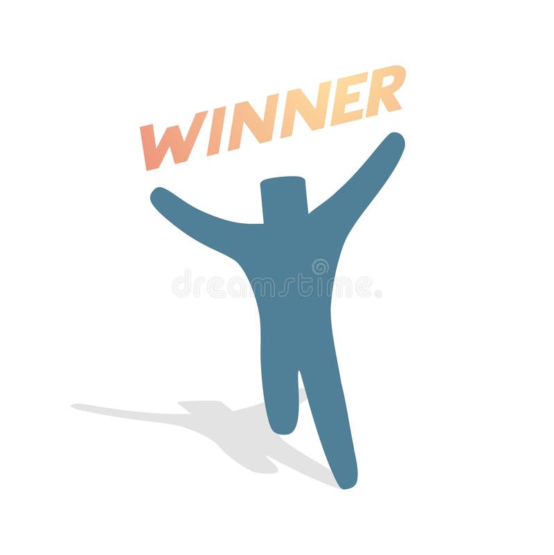 Winner flat man stock vector. Illustration of cartoon - 364440738