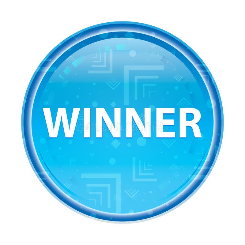 Winner Floral Blue Round Button Stock Illustration - Illustration of ...