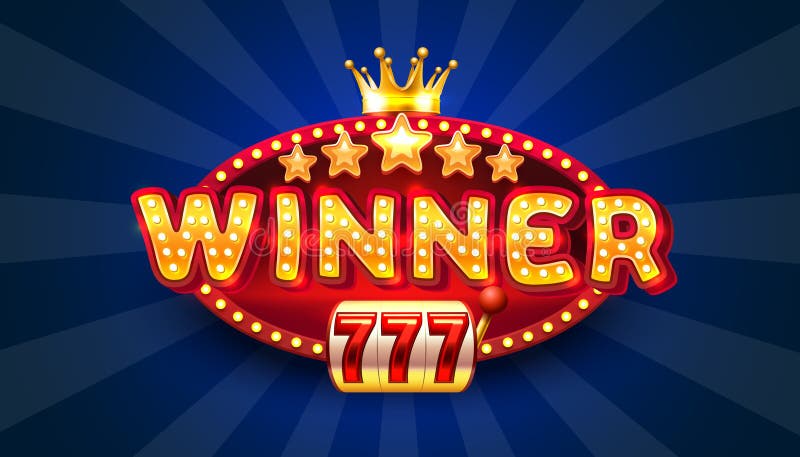 Winner Frame Label, Slot Sign Machine, Night Vegas. Vector Illustration ...