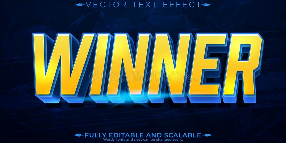 Winner Game Text Effect, Editable Stream and Action Text Style Stock ...