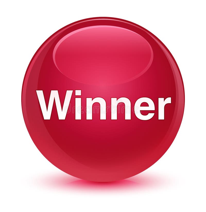 Winner Glassy Pink Round Button Stock Illustration - Illustration of ...