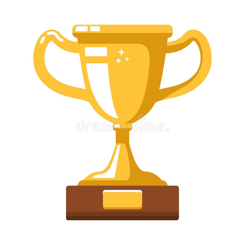 Winner Gold Cup Icon with Wreath in Flat Style. Design Element for ...