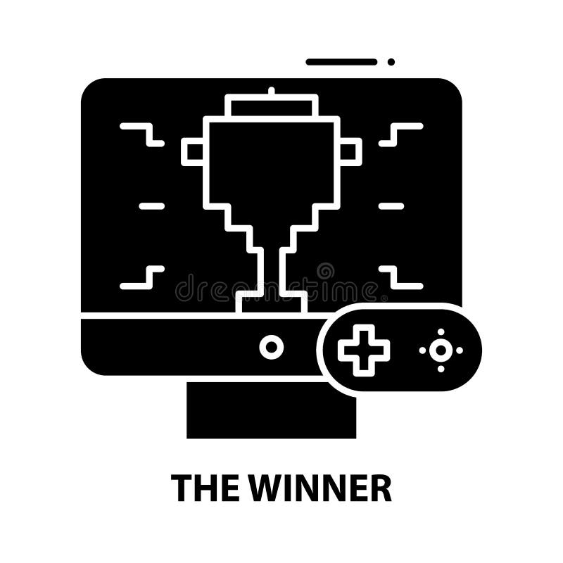 The Winner Icon, Black Vector Sign with Editable Strokes, Concept ...