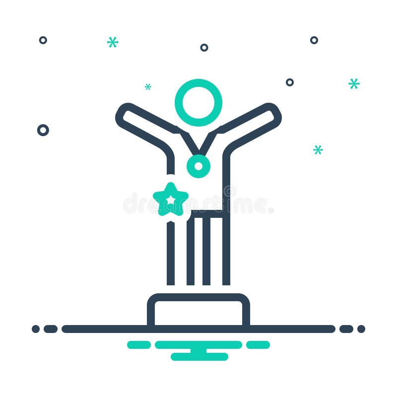 Mix Icon for Winner, Medalist and Vanquisher Stock Vector ...