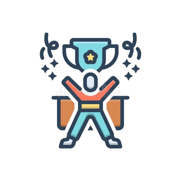 Color Illustration Icon for Winner, Triumphant and Trophy Stock Vector ...