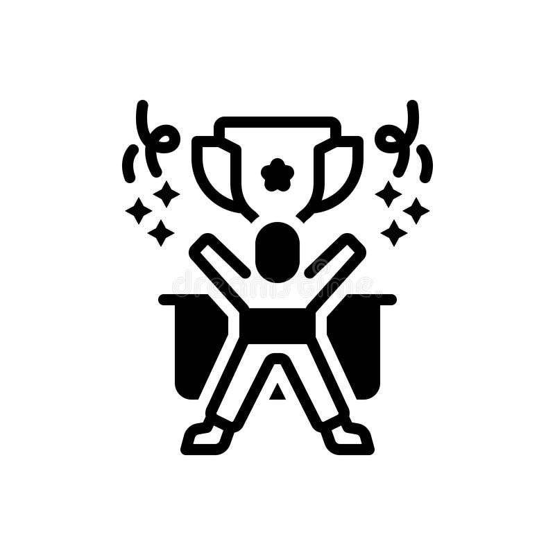 Black Solid Icon for Winner, Triumphant and Reward Stock Vector ...