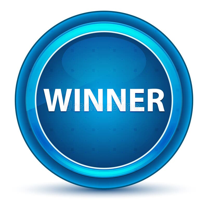 Winner Eyeball Blue Round Button Stock Illustration - Illustration of ...