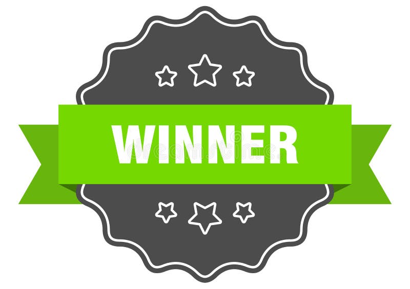 Winner label stock vector. Illustration of sticker, white - 160028716