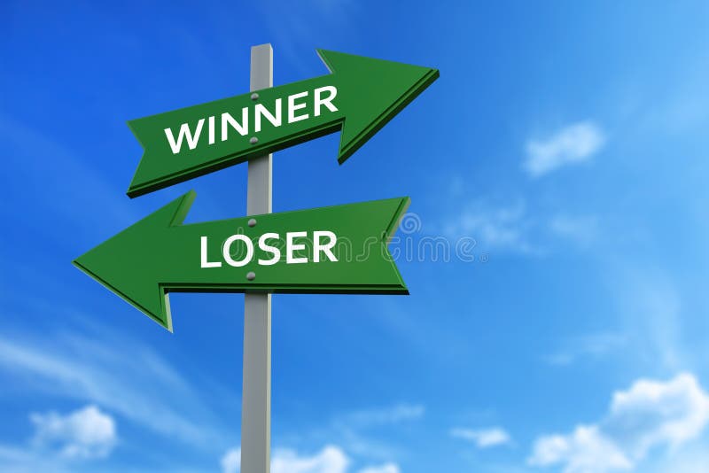 Winner And Loser Arrows Opposite Directions Stock Illustration ...