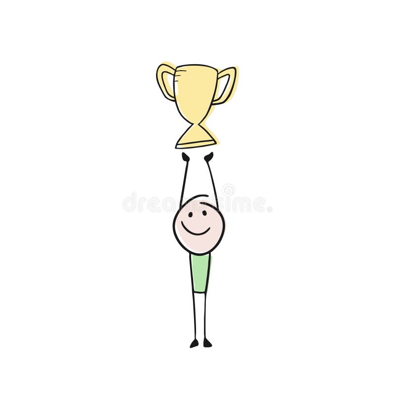 Winner man draw stock vector. Illustration of contest - 160151829