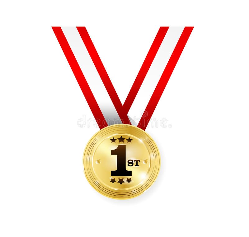 Winner medal stock vector. Illustration of perfection - 39558405