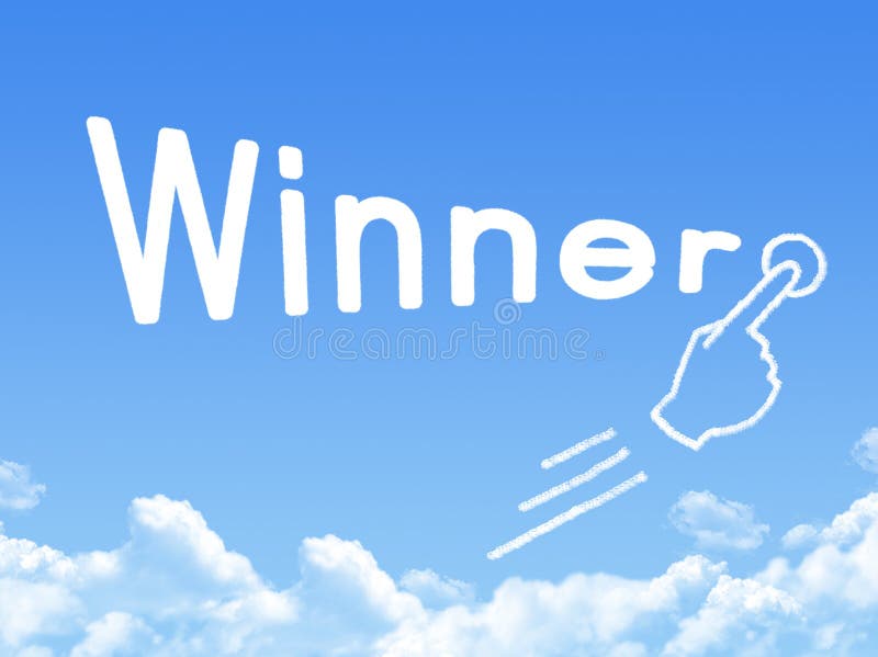 Winner Message Word Bubble in Retro Pop Art Style on Blue Background ...