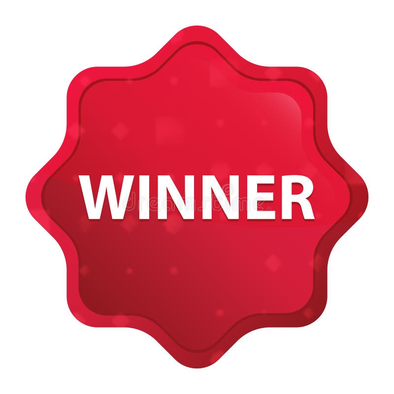 Winner Misty Rose Red Starburst Sticker Button Stock Illustration ...