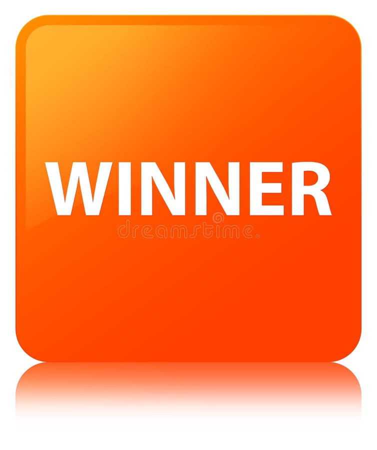 Winner Orange Square Button Stock Illustration - Illustration of champ ...