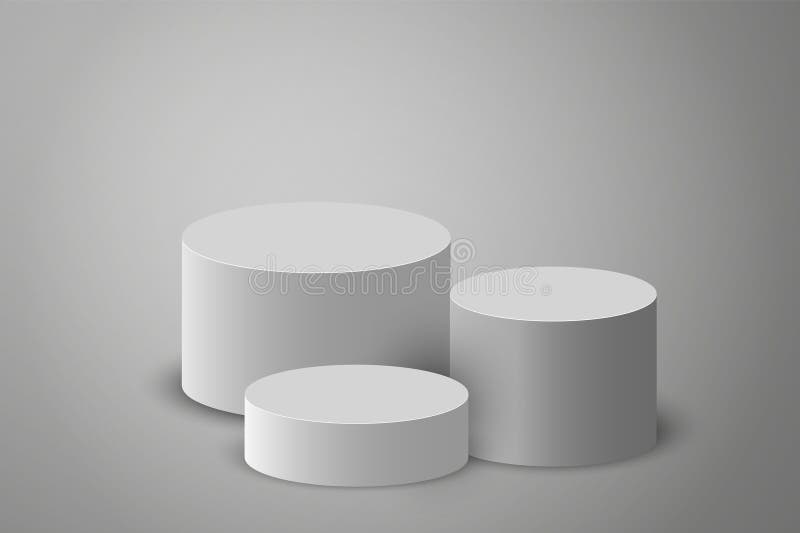 Winner Pedestal. Round Pillar Stand Scene. Vector Win Podium or ...