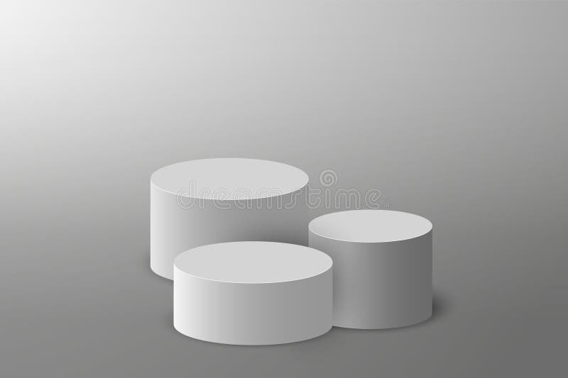 Winner Pedestal. Round Pillar Stand Scene. Vector Win Podium or ...