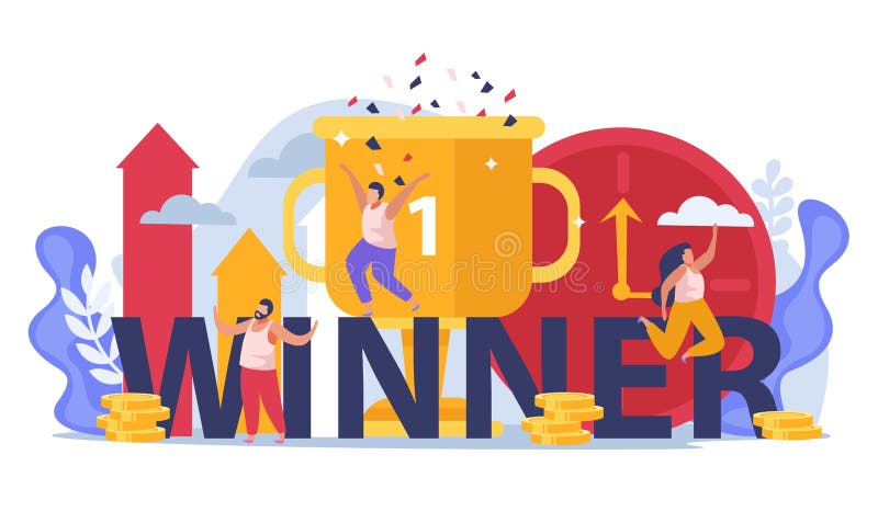 Winner People Text Composition Stock Vector - Illustration of champion ...