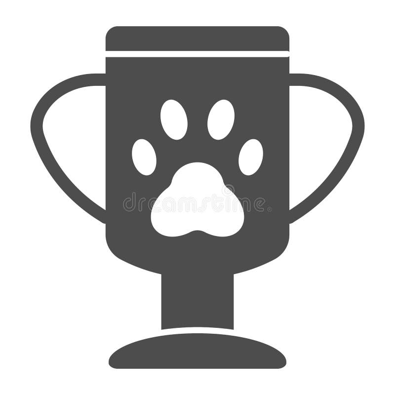 Winner Pets Cup Solid Icon. Animal Trophy Vector Illustration Isolated ...