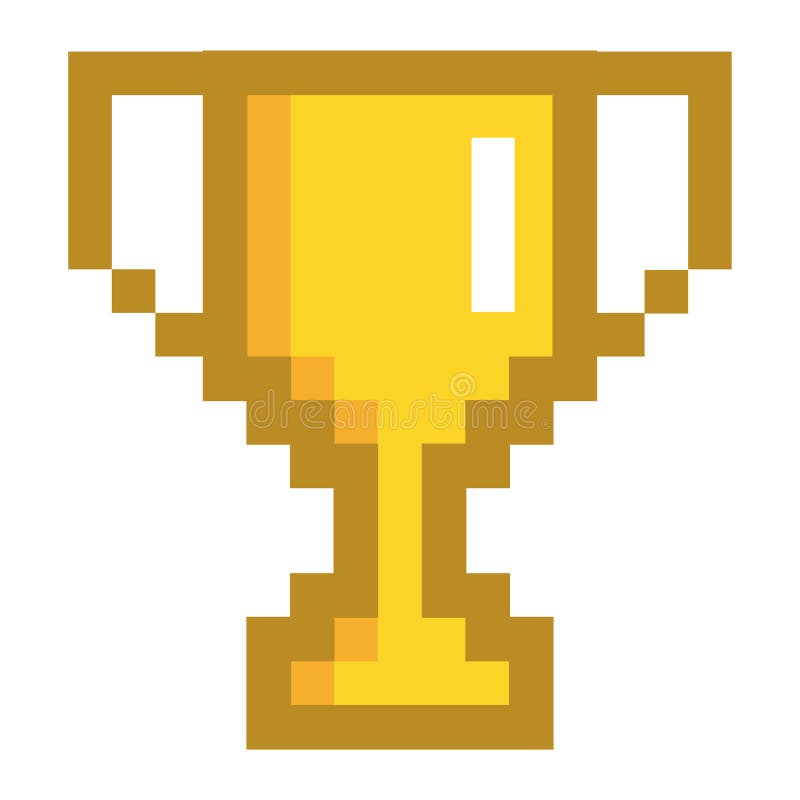 Pixel trophy cup stock vector. Illustration of trophy - 240579038