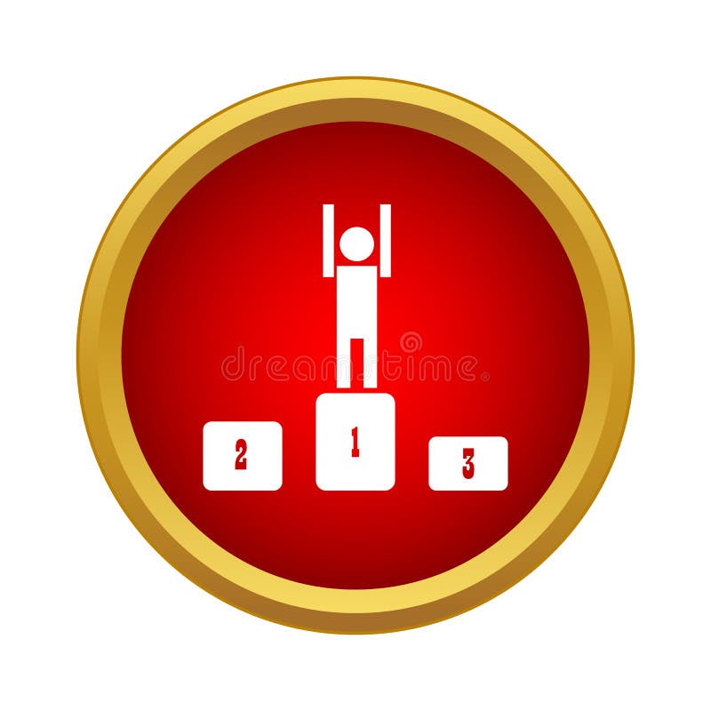 Winner on Podium Icon, Simple Style Stock Vector - Illustration of gold ...
