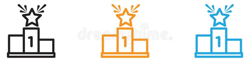 Winner Podium Icon Vector Logo Set Collection for Web App Ui Stock ...