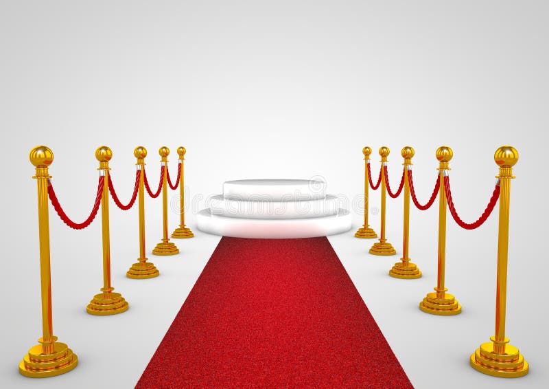 Winner Podium with Red Carpet Stock Illustration - Illustration of ...