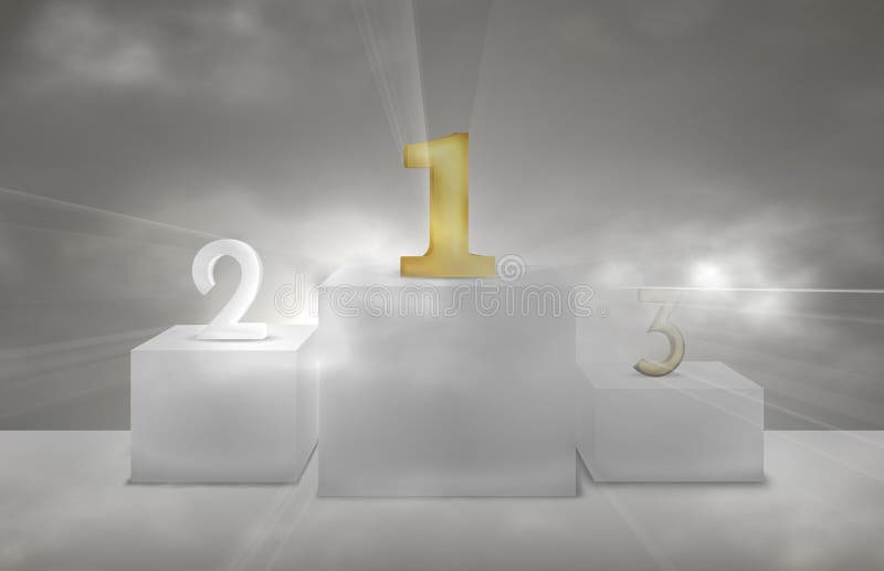 Winner Podium 1st 2nd 3rd 3D Render Stock Illustration - Illustration ...