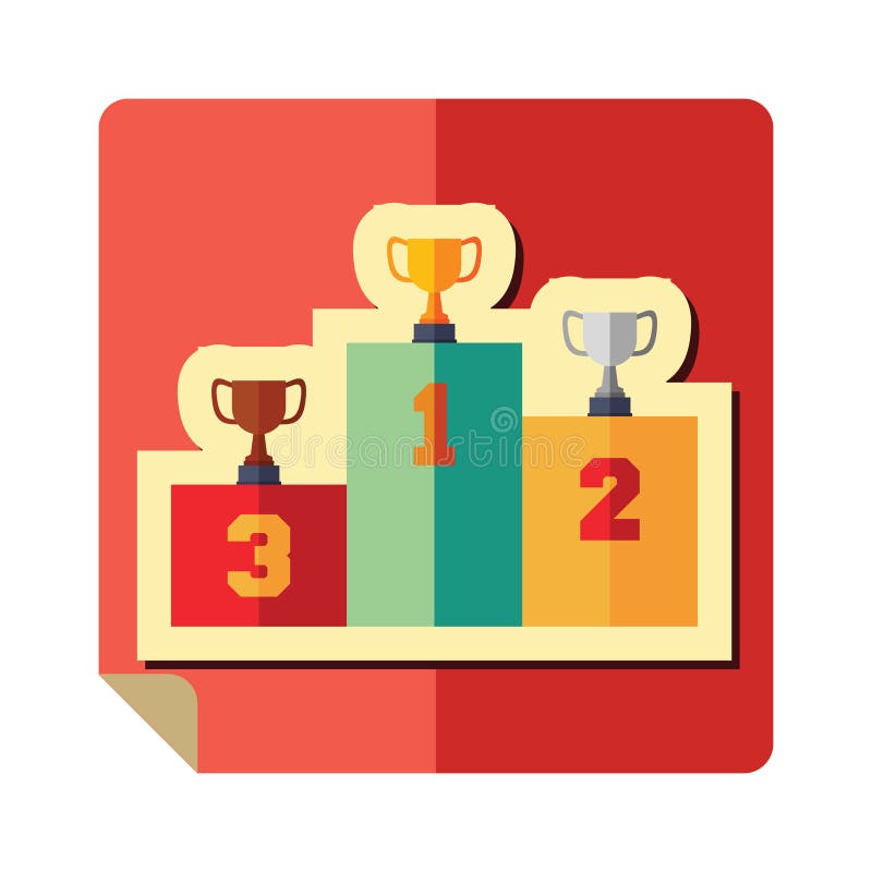 Podium with Race Flags. Vector Illustration Decorative Design Stock ...