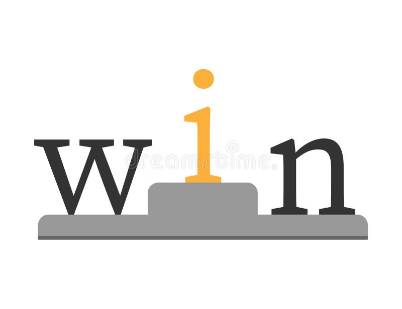 Winner Podium in Words. Win Text on Pedestal Isolated Design. First ...