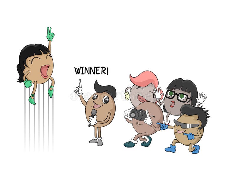 Winner puppet jumping stock vector. Illustration of female - 161403357