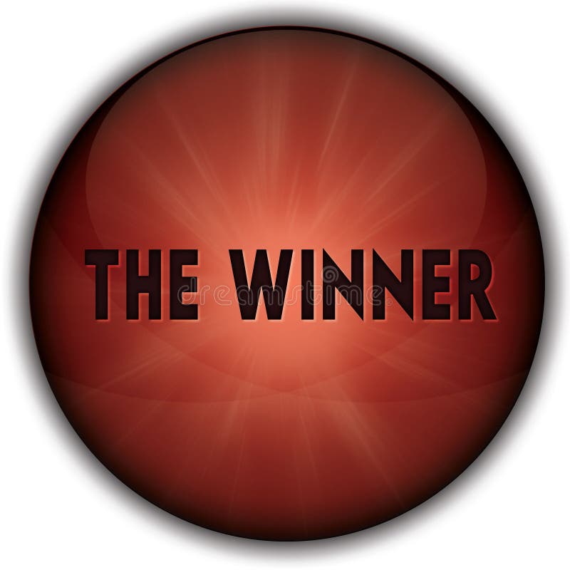 The WINNER Red Button Badge. Stock Illustration - Illustration of sign ...