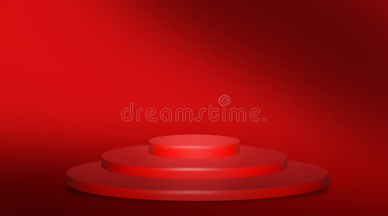 Winner Red Podium Award Stage Isolated on 3D Pedestal Platform ...