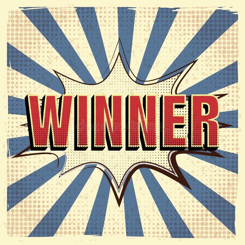 Winner Retro Poster, Comic Speech Duddle Blast. Vector Illustration ...