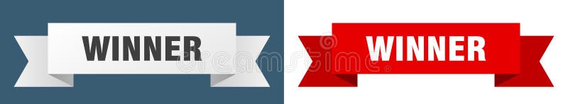 Winner Banner Template. Winner Ribbon Label Stock Vector - Illustration ...